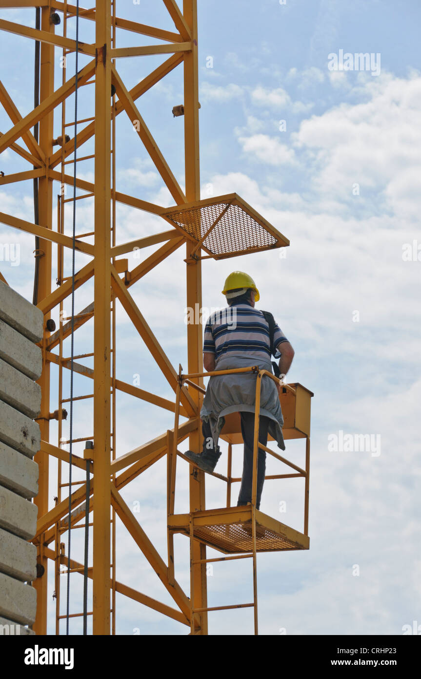 Tower Cranes Crane Operator Construction Site - Heilbronn Germany Stock ...
