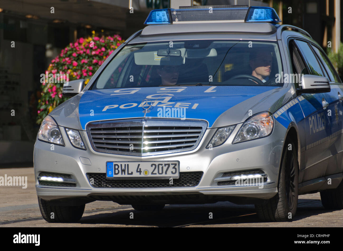 Mercedes Benz German Police Car male female police officers Heilbronn ...
