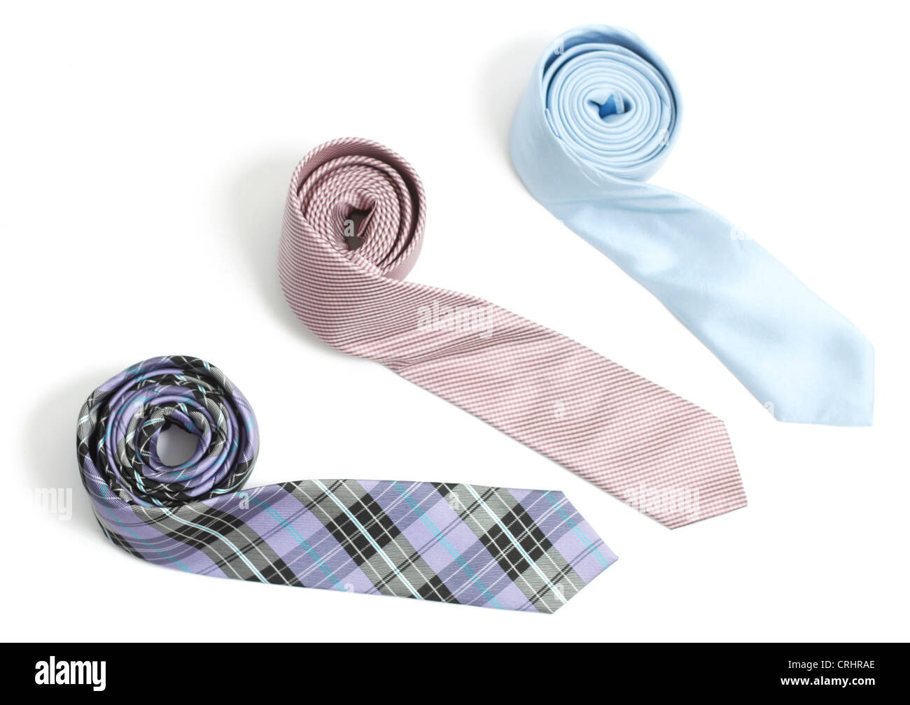 Ties isolated on white bg Stock Photo - Alamy