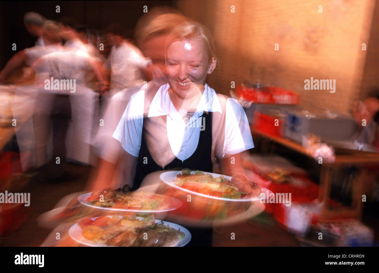 Berlin, Germany, service force brings the filled plate to the guests ...