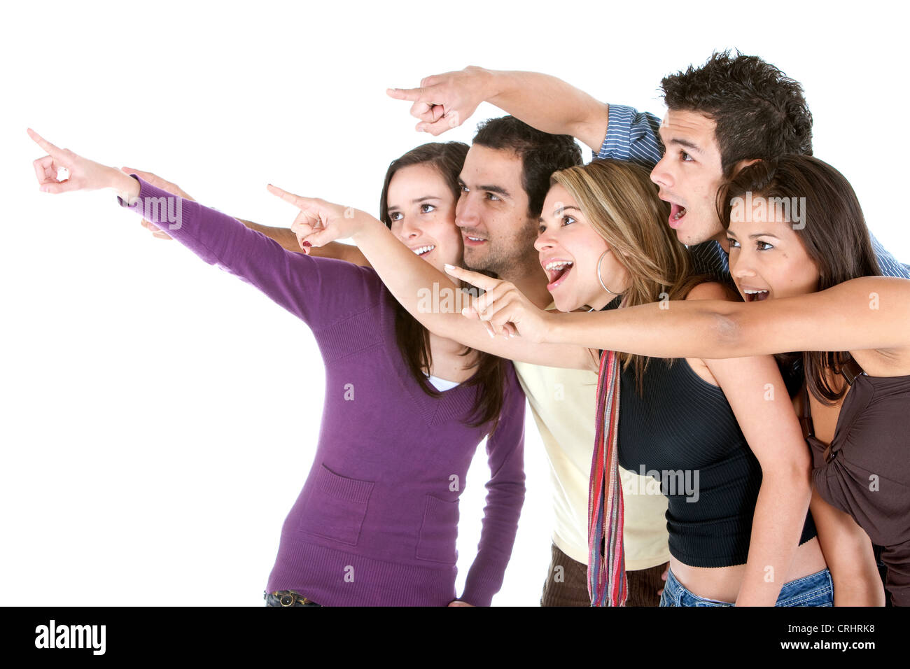 group of people pointing Stock Photo - Alamy