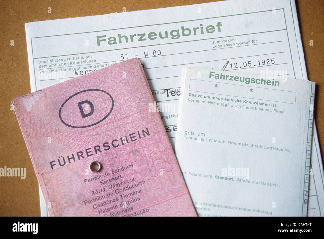 Car registration documents hi-res stock photography and images - Alamy