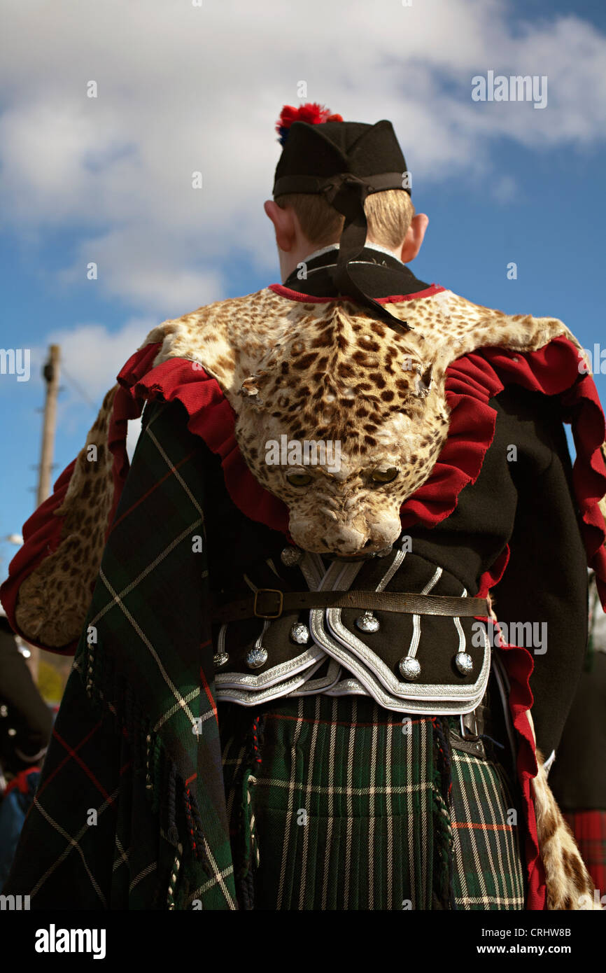 scottish drummer leopard skin melrose Stock Photo - Alamy