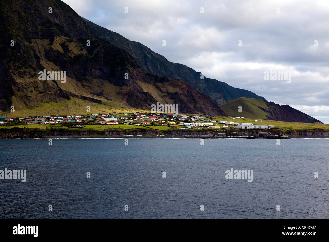 View of "The Settlement", Edinburgh of the Seven Seas, Tristan da Cunha ...