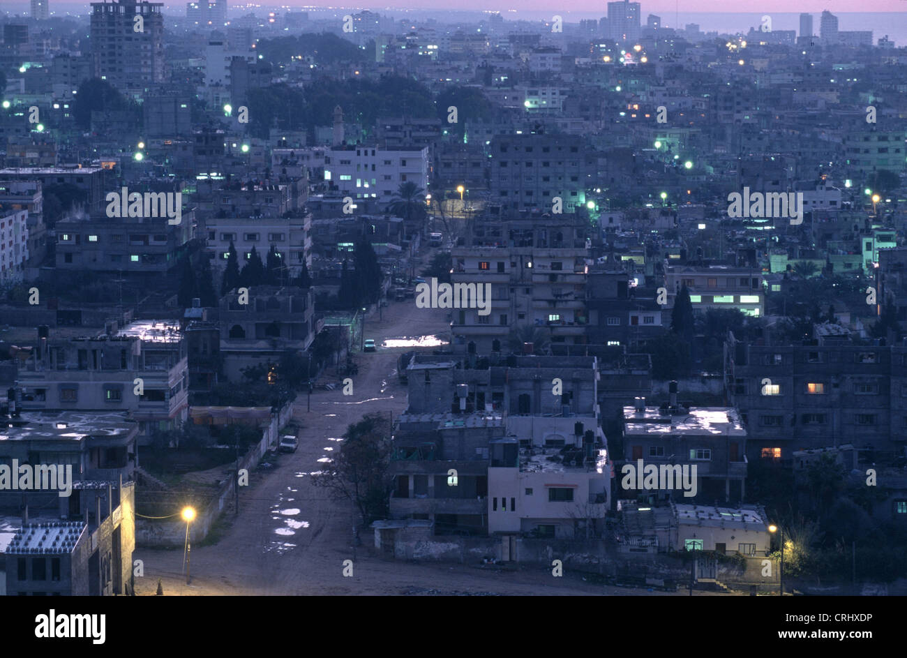 Gaza City at night Stock Photo - Alamy