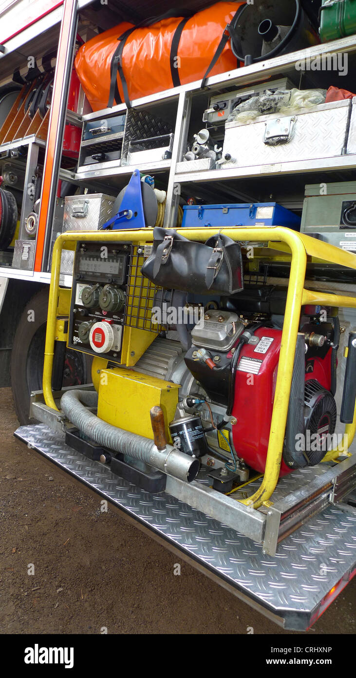equipment of a fire engine, Germany Stock Photo - Alamy