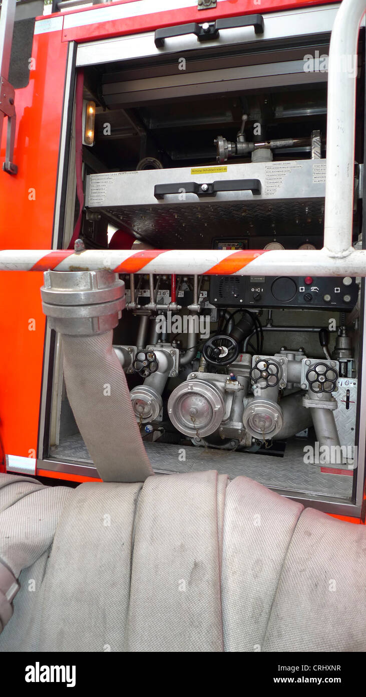 equipment of a fire engine, Germany Stock Photo - Alamy