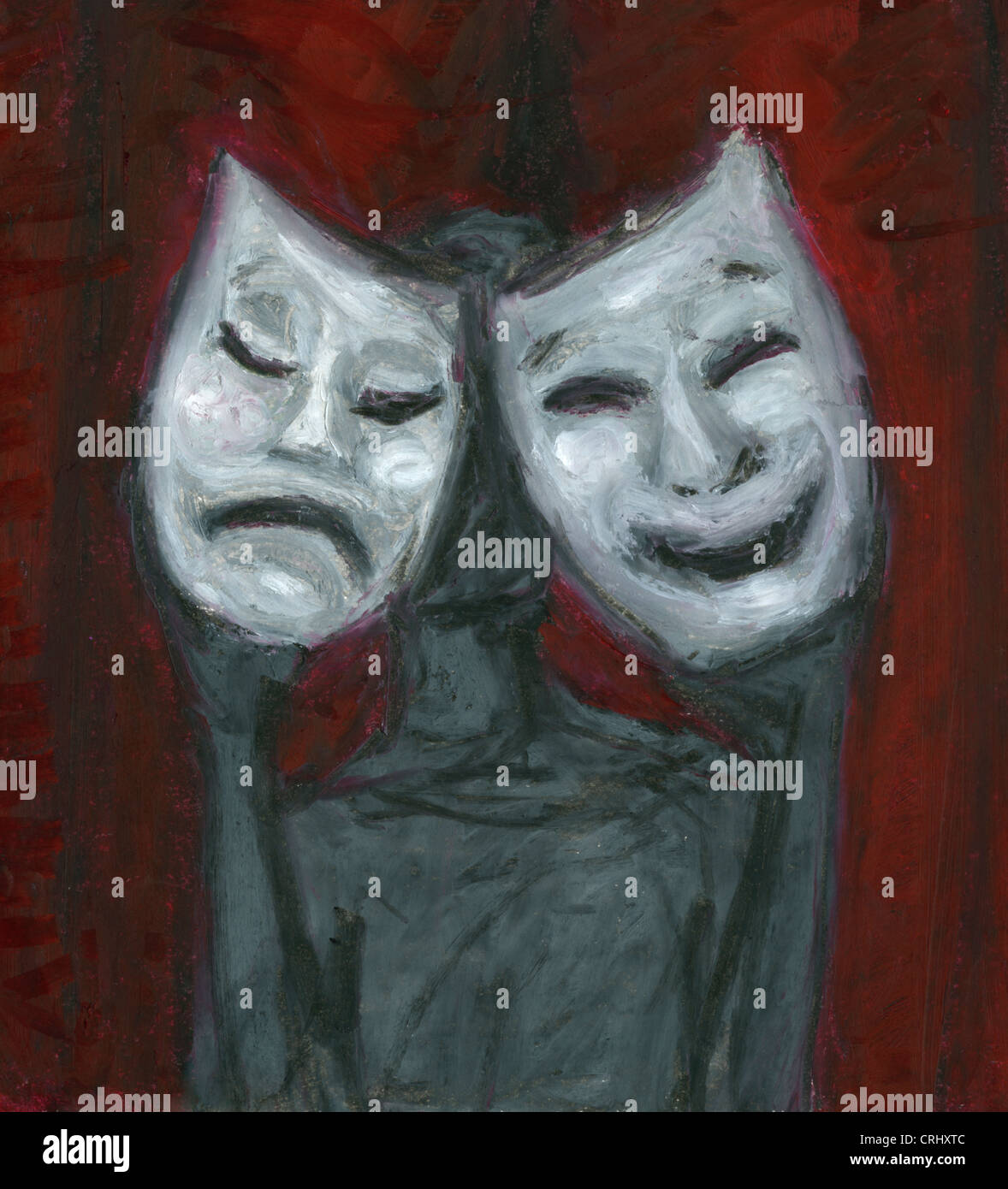 Holding sad and happy masks Stock Photo - Alamy