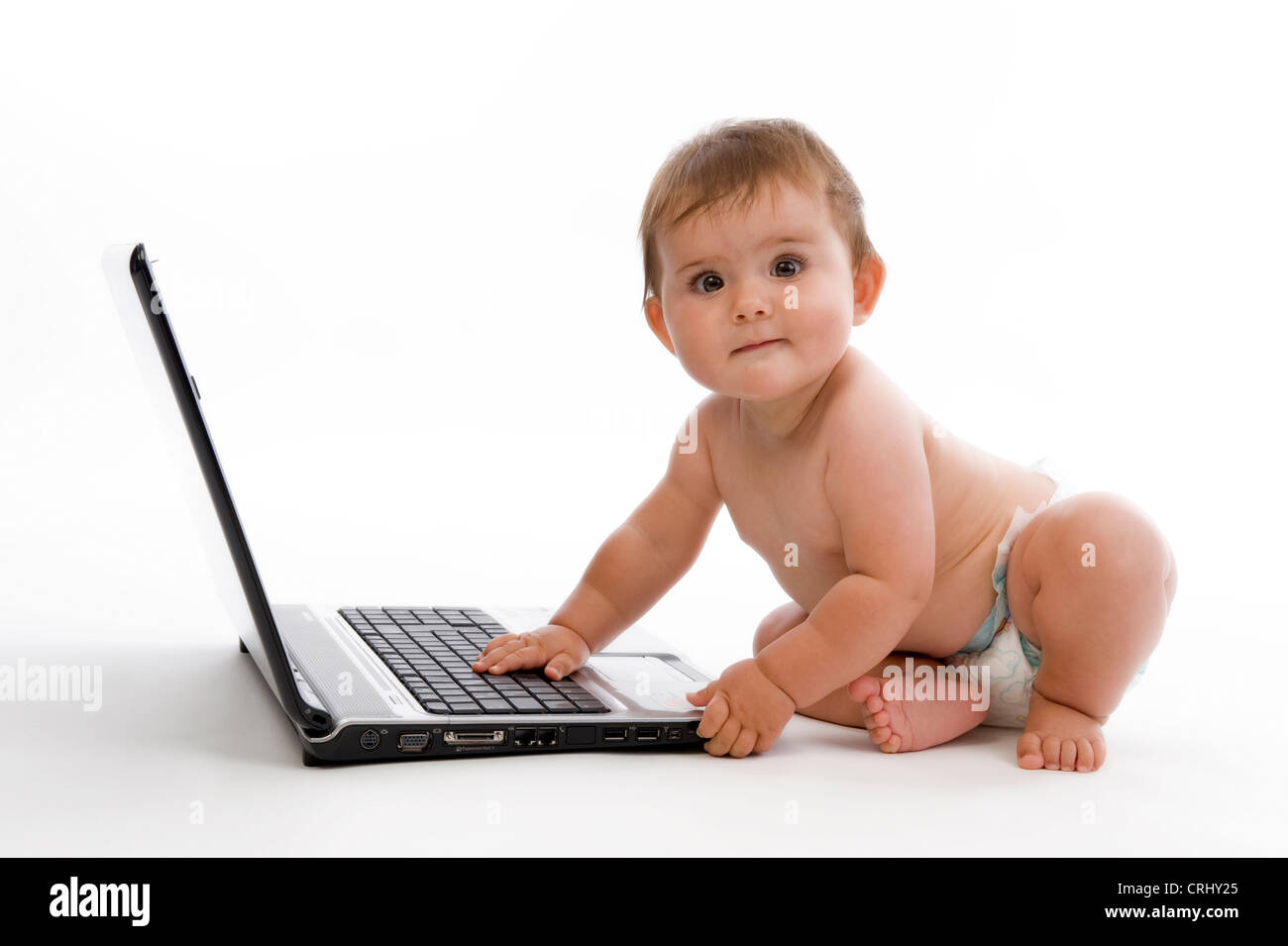 baby using laptop Stock Photo - Alamy