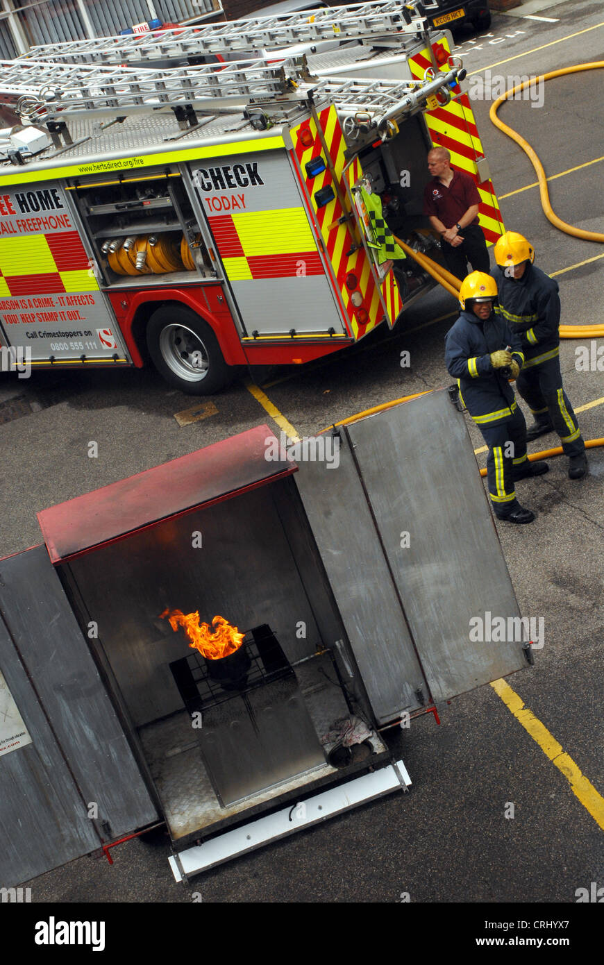 A demonstration of the dangers of a pan fire Stock Photo - Alamy