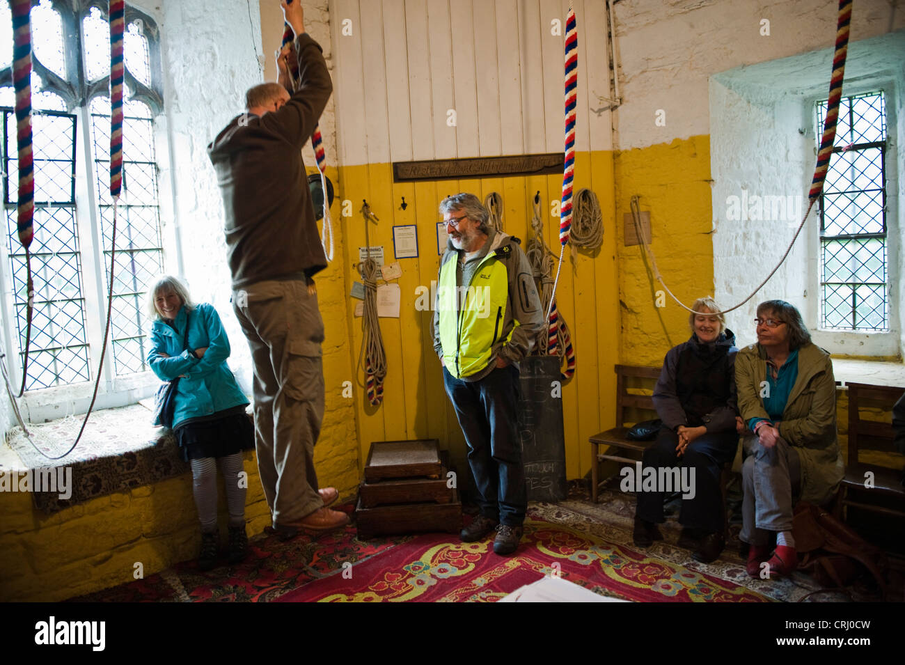 Visitors given a demonstration of bell ringing in church tower of St ...