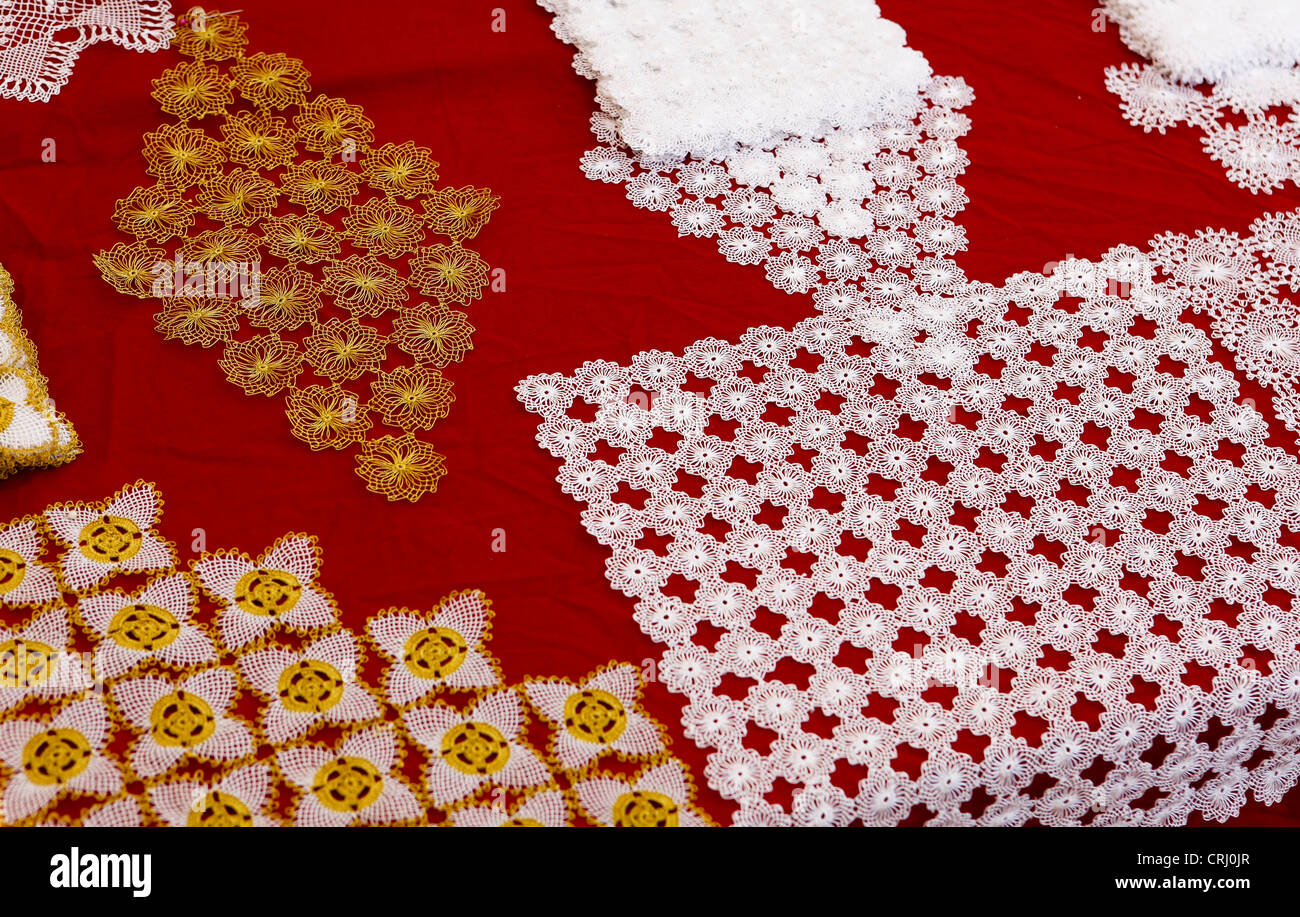 Local fabric on display at a market in southern Turkey Stock Photo - Alamy