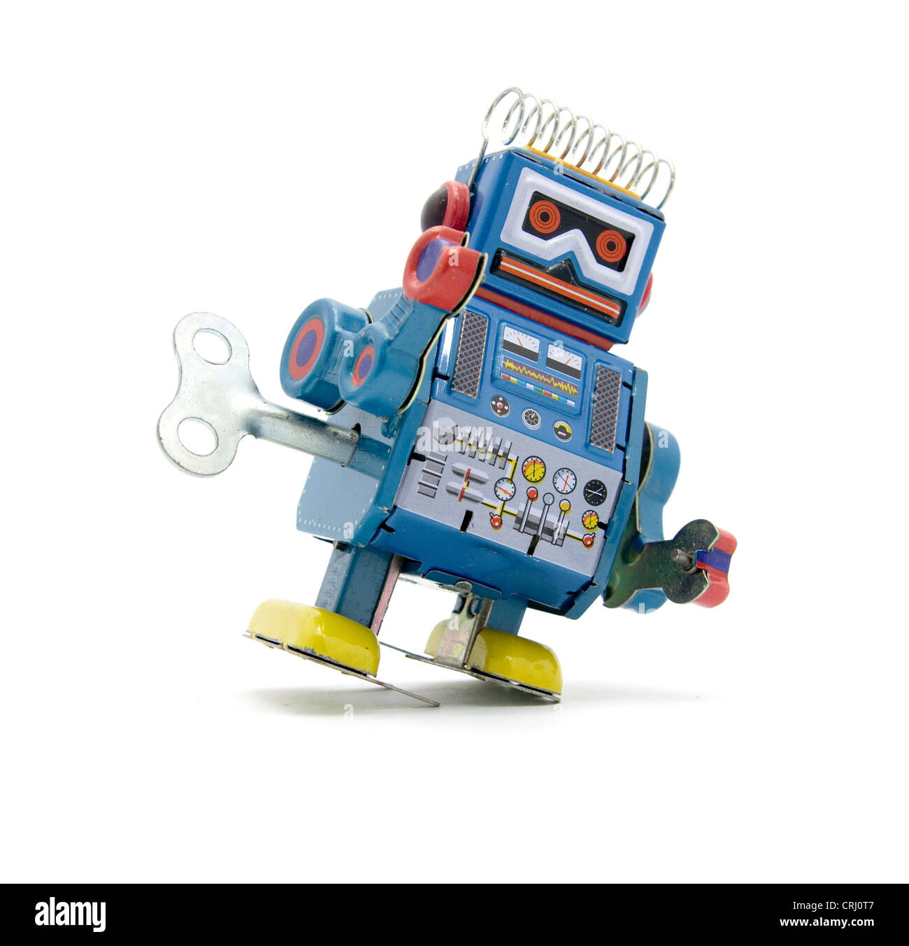 old robot toy n white Stock Photo - Alamy