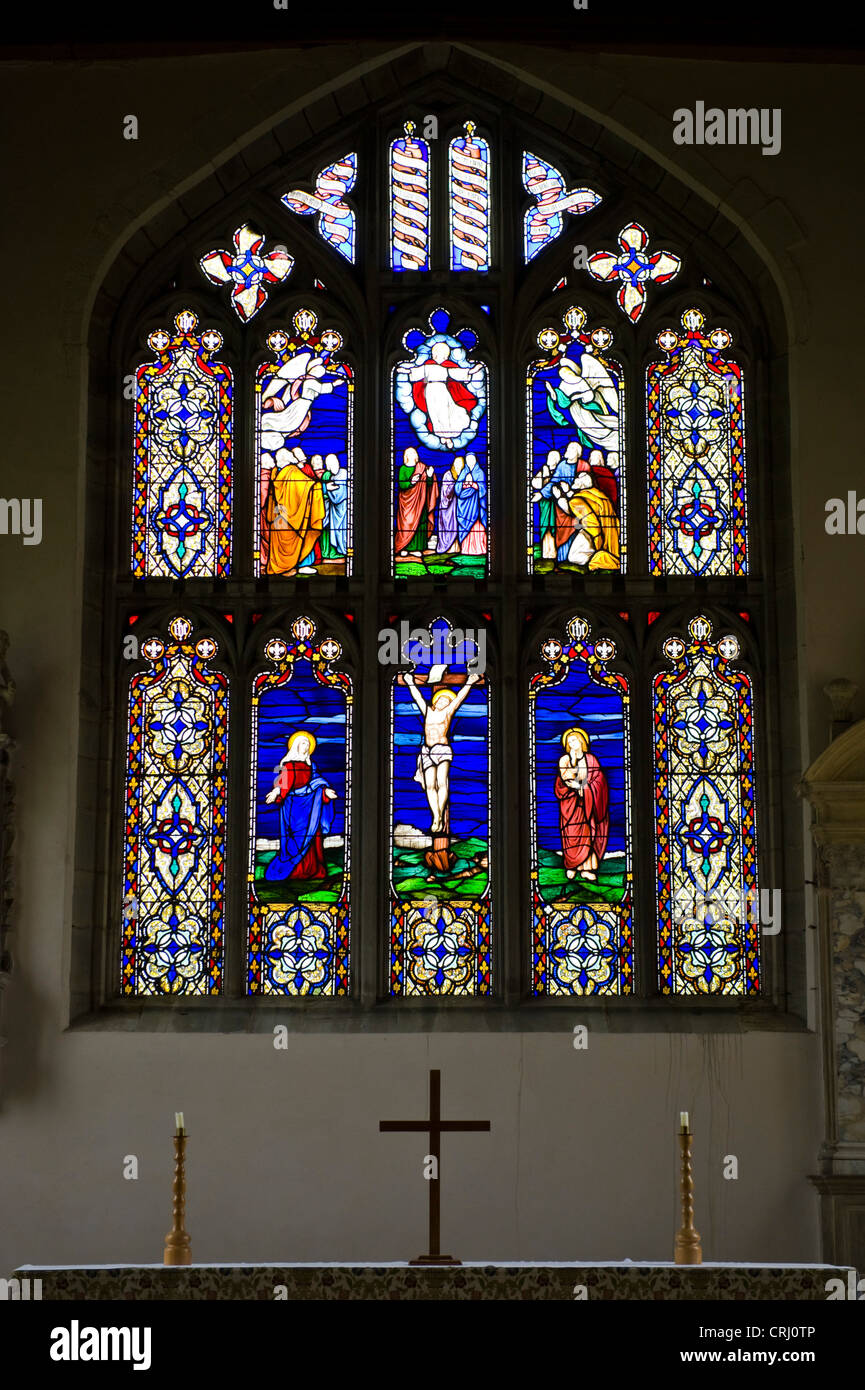 Stained glass window above the altar in St Andrew's Church at ...