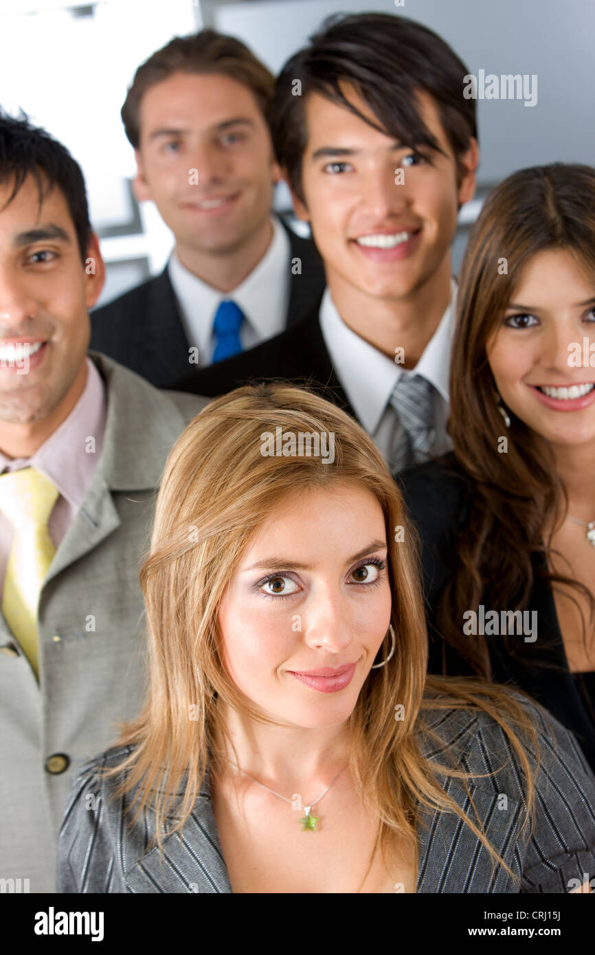 group of smiling young business people Stock Photo - Alamy