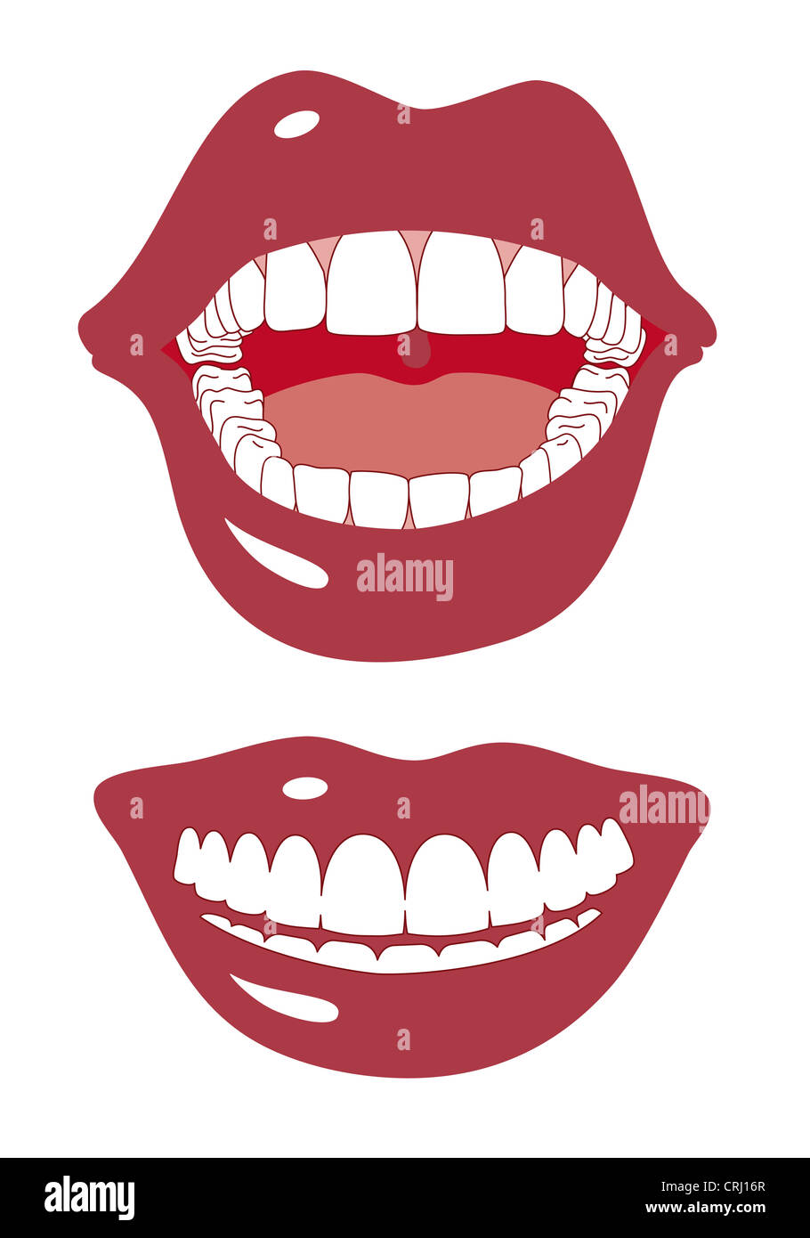 happy big smile with white teeth, vector illustration Stock Photo - Alamy