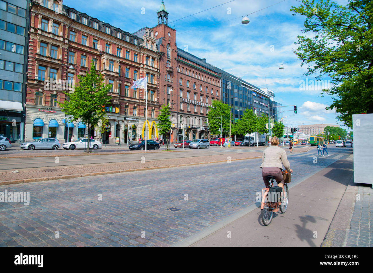 Mannerheimintie street central Helsinki Finland Europe Stock Photo - Alamy