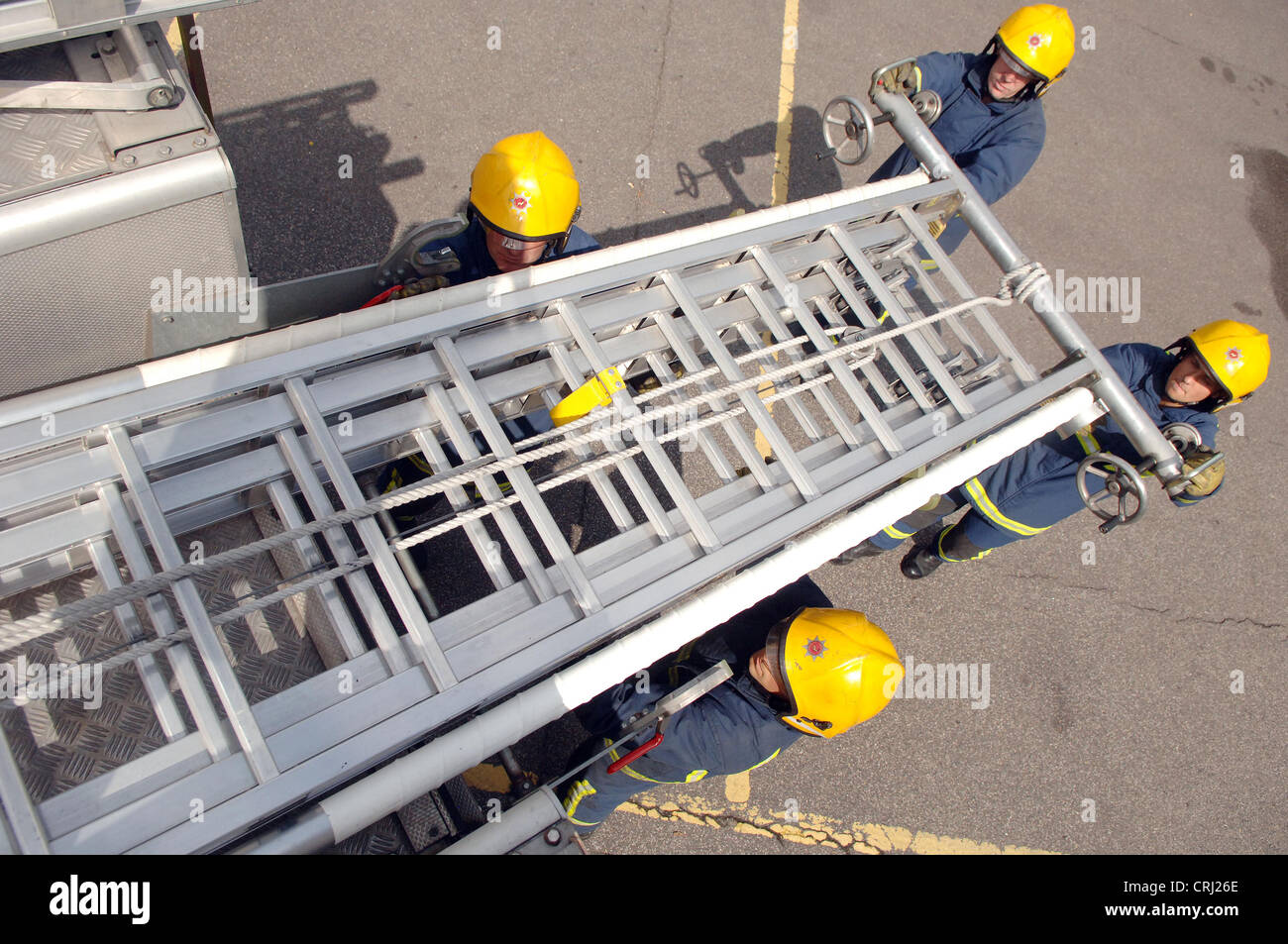 Firefighters training from ladder hi-res stock photography and images ...