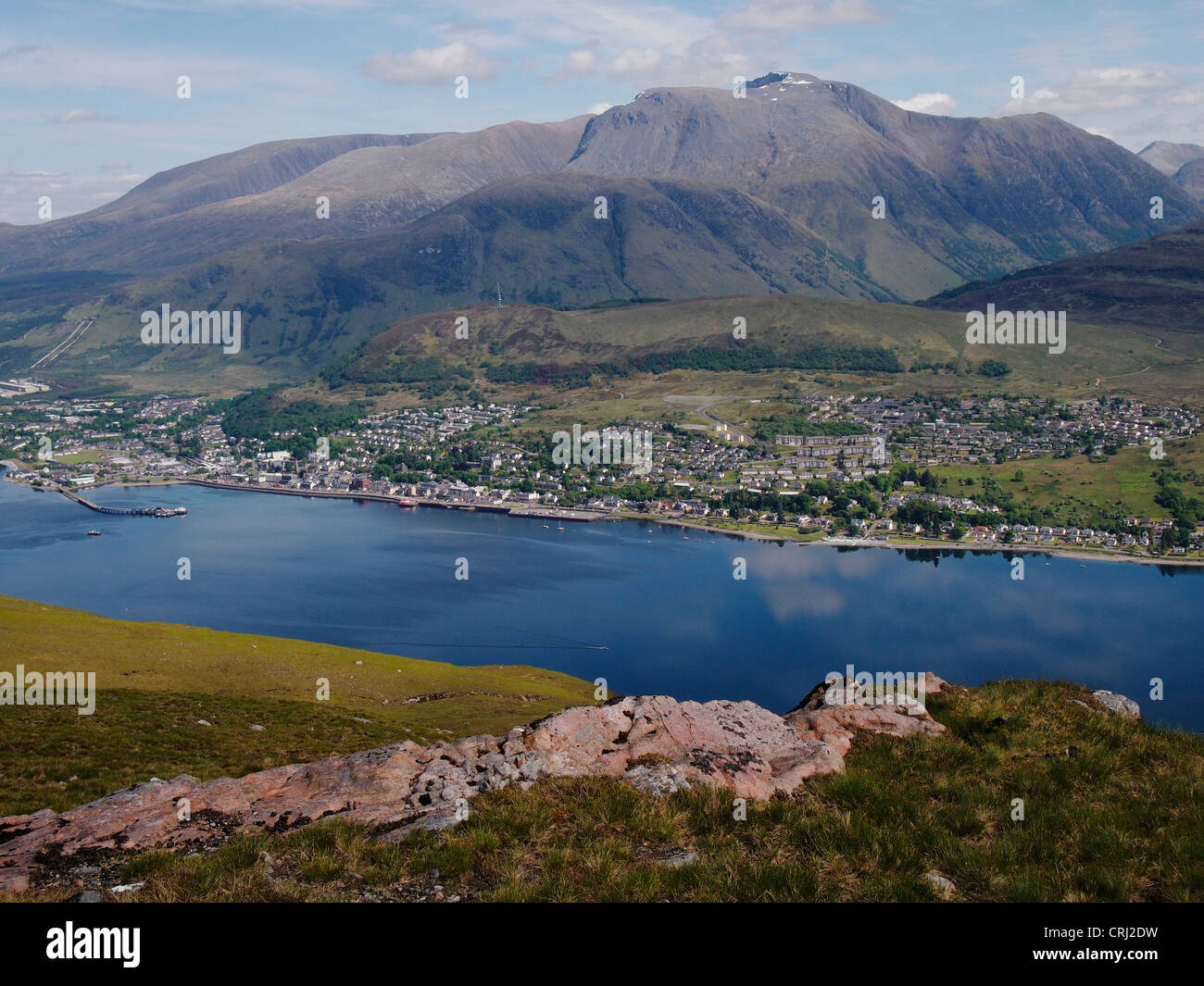 Ben Nevis, Fort William and Loch Linhe from Meall an t-Slamain, Ardgour ...