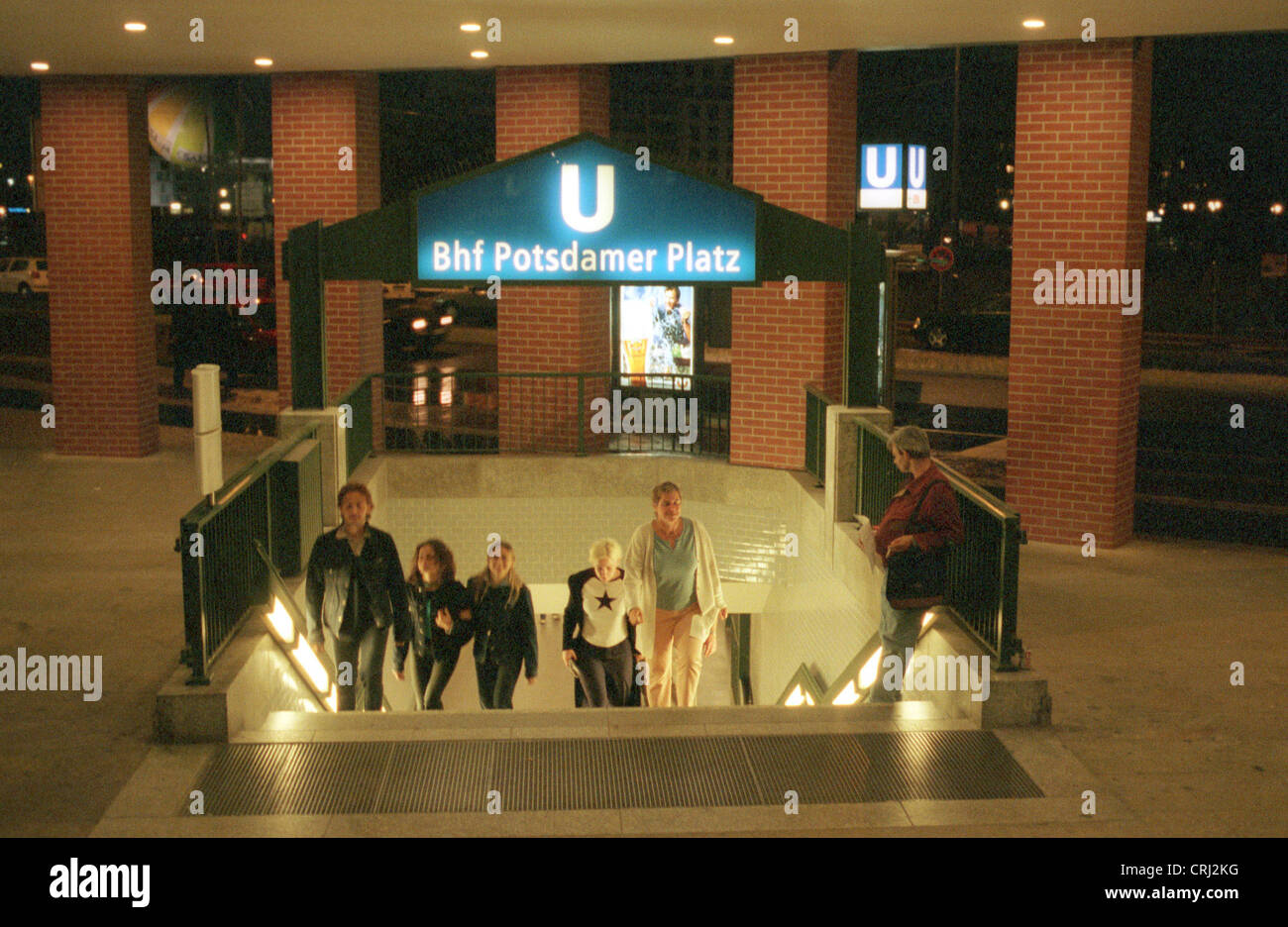 Berlin, people get off the subway up (Bahn Potsdamer Platz Stock Photo ...