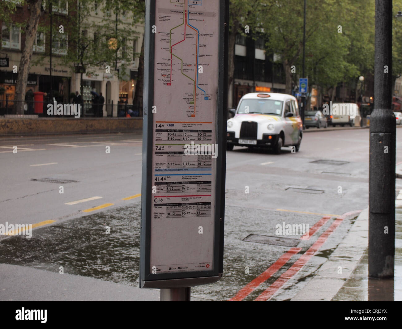 London bus timetable hi-res stock photography and images - Alamy