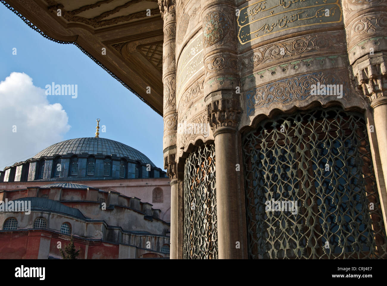 Detail of the complex buildings of the Haya Sophia, Sultanahmet ...