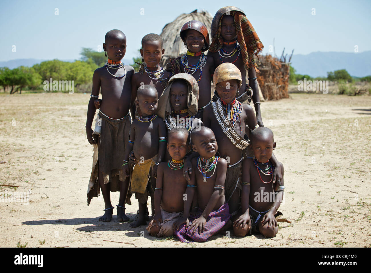 Group of Tribal Arbore children Stock Photo - Alamy