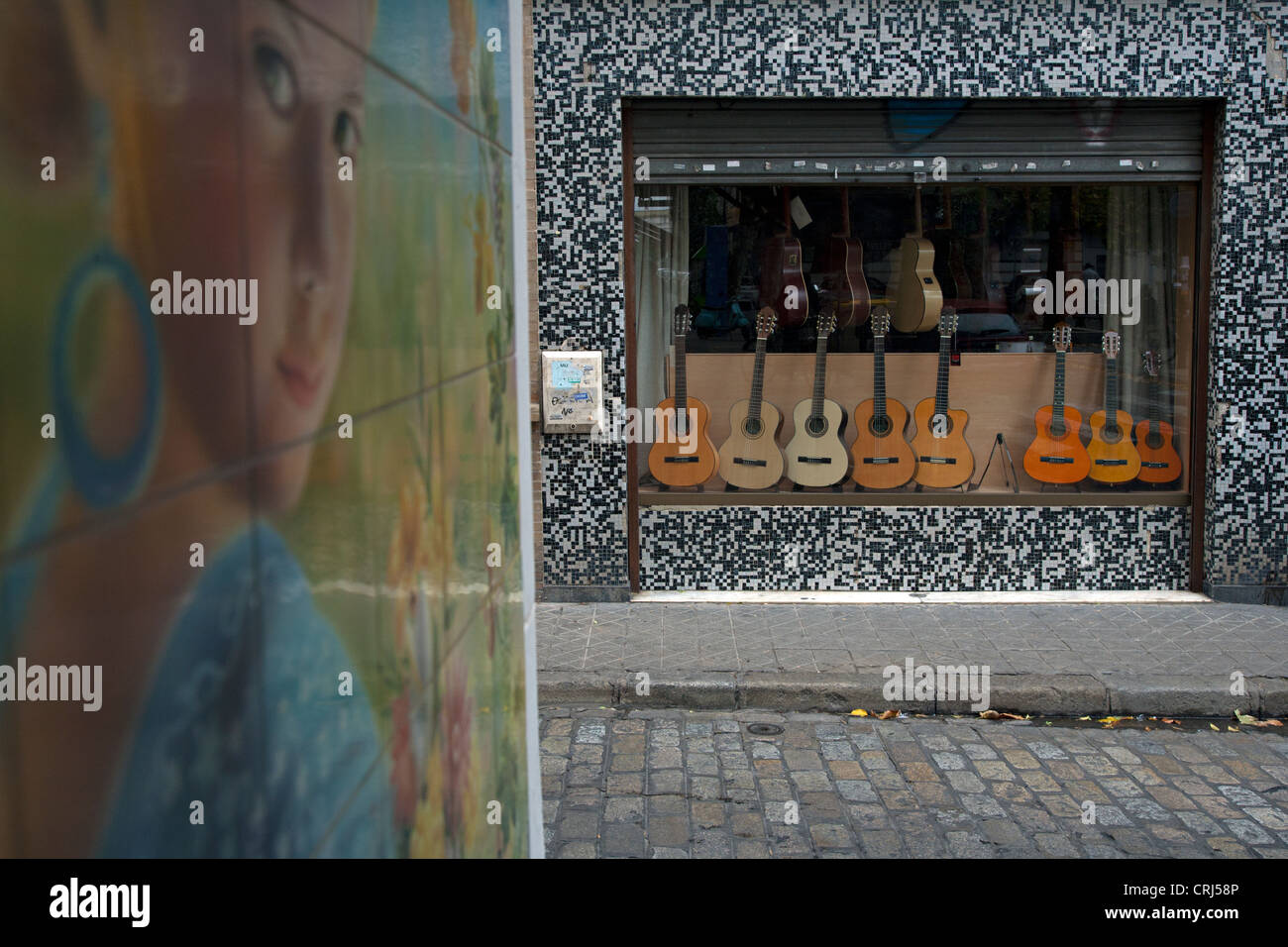 seville guitar shop spain Stock Photo - Alamy