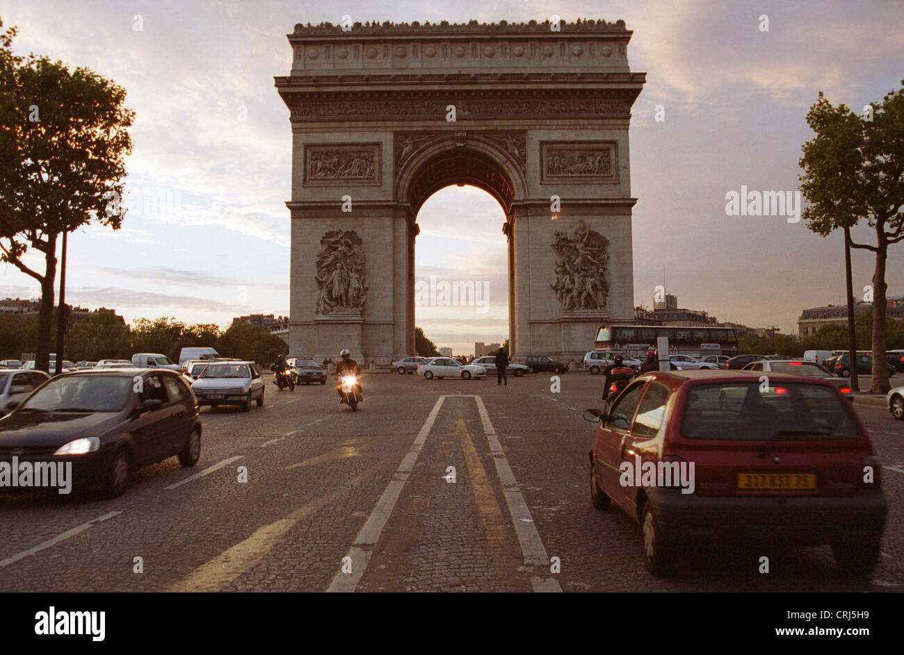 View of the Arc De Triomphe in Paris Stock Photo - Alamy