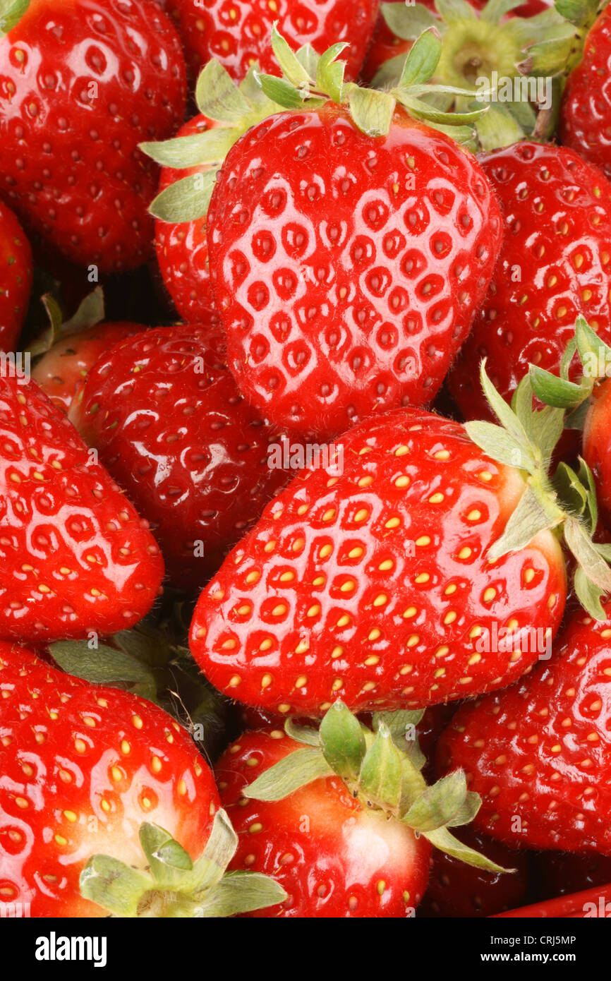 Ripe strawberries organic background Stock Photo - Alamy