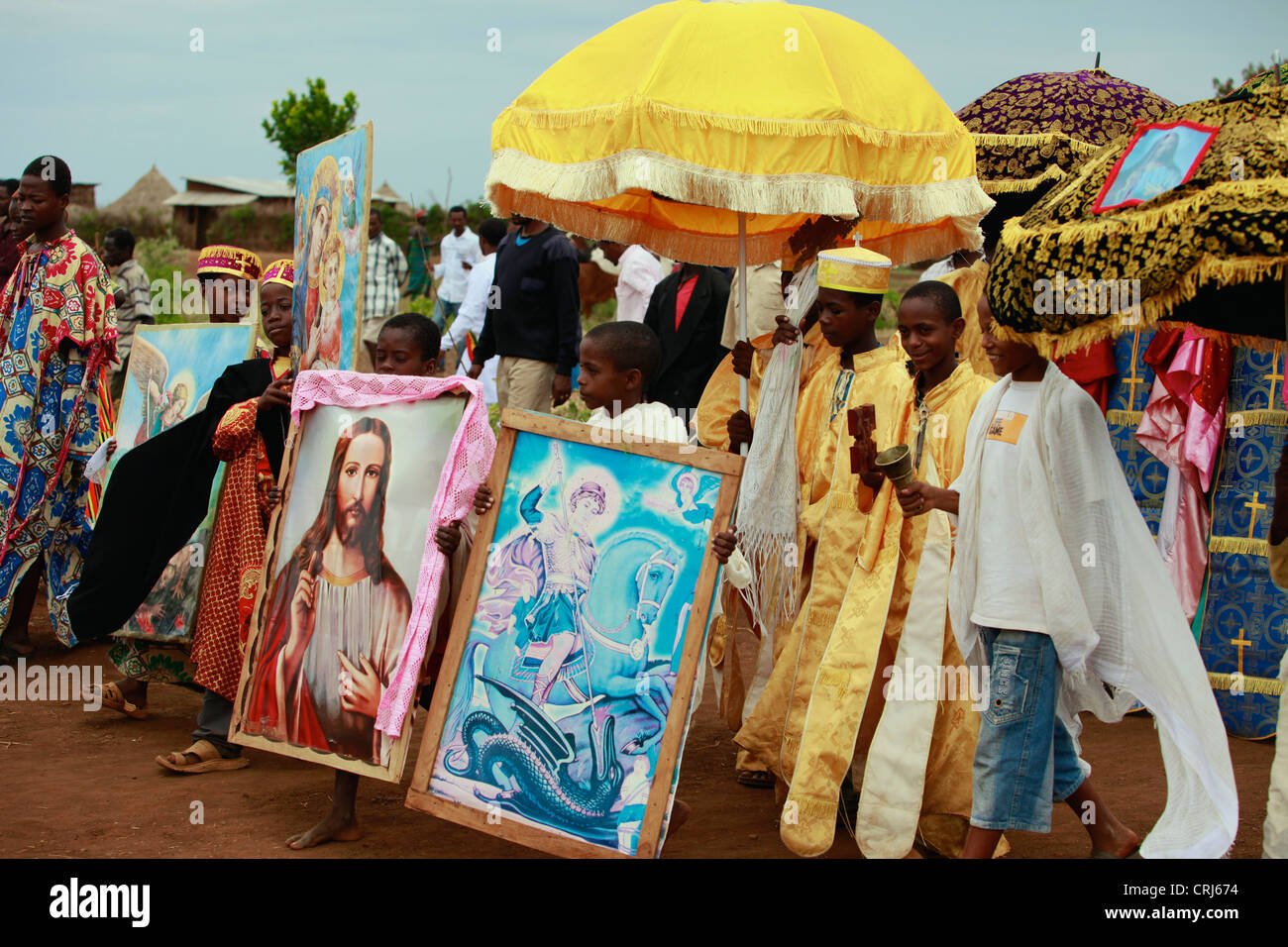 Young boys walking in religious procession Stock Photo - Alamy