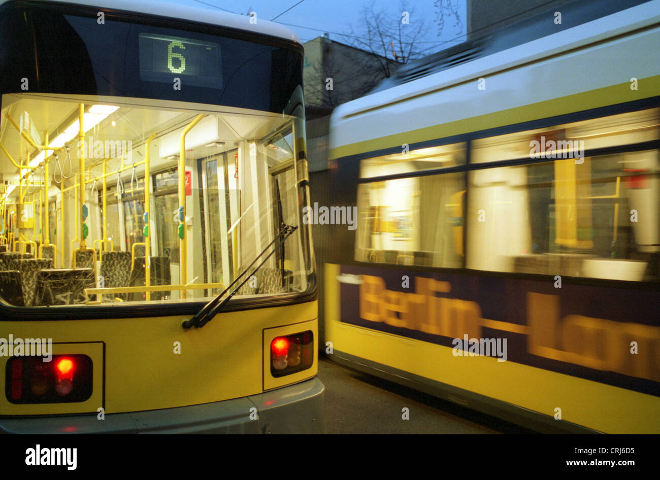 Berlin, trams at a collection point for trams Stock Photo - Alamy