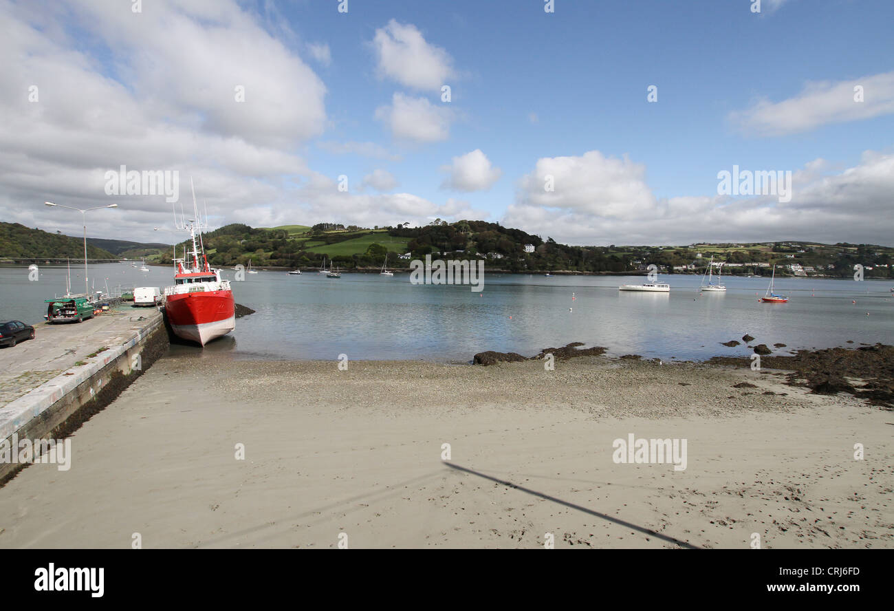 Sandy beach beside Union Hall harbour, Union Hall, Co Cork Stock Photo ...