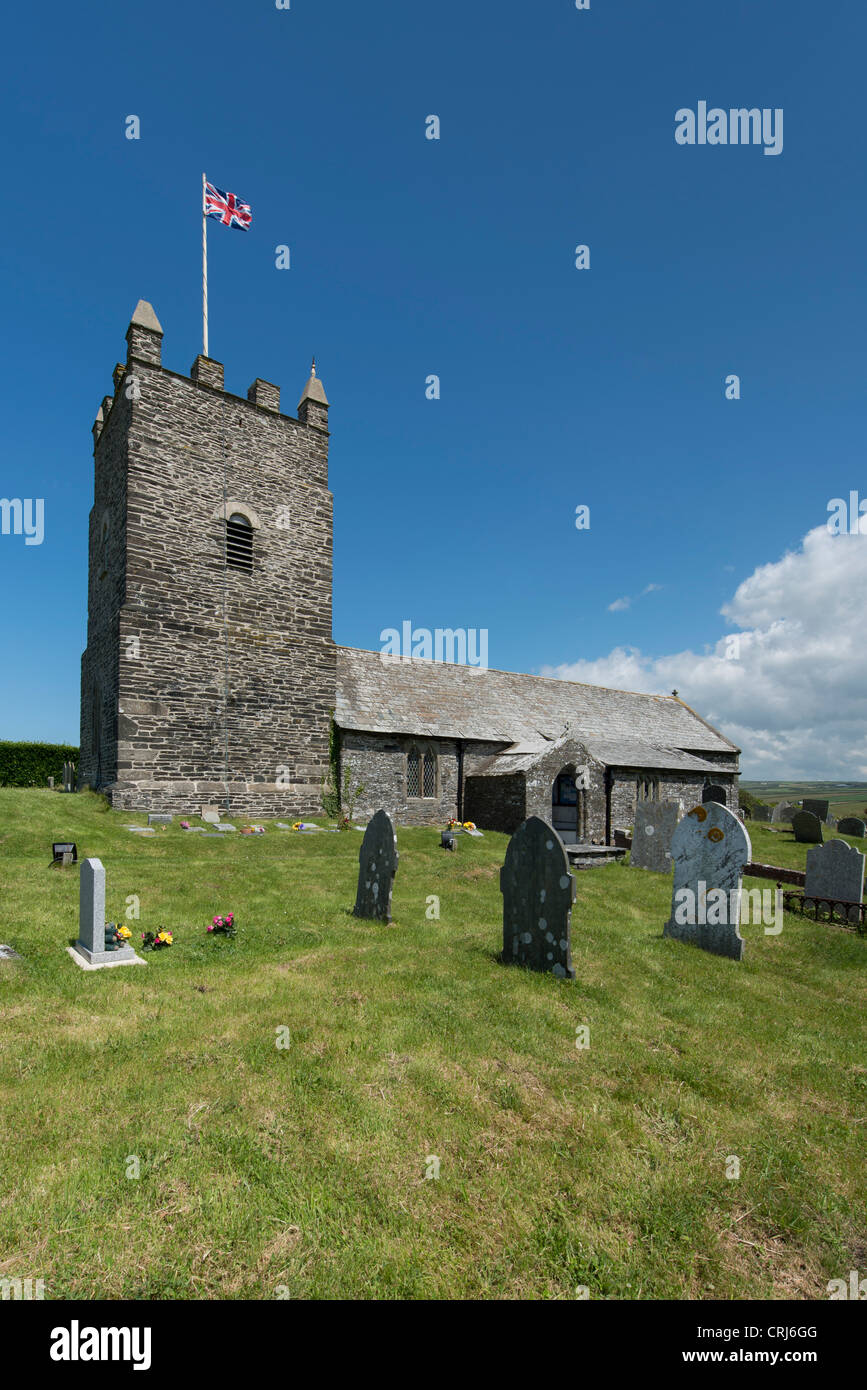 Forrabury Church, Boscastle, on the North Cornwall coast Stock Photo ...