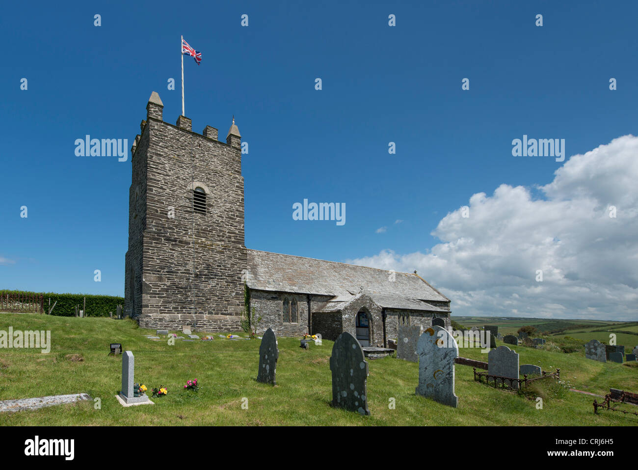 Forrabury Church, Boscastle, on the North Cornwall coast Stock Photo ...