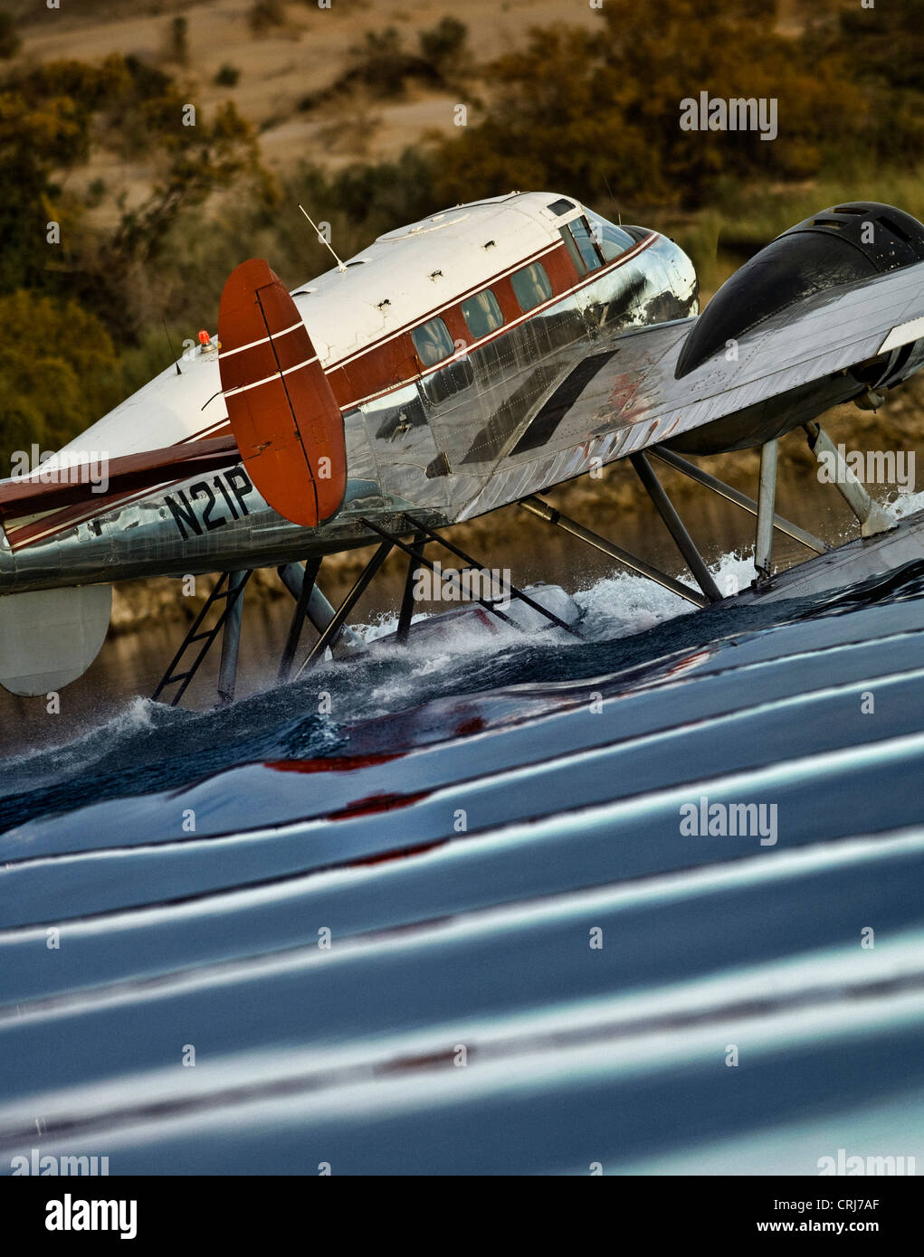 Float plane in water Stock Photo - Alamy