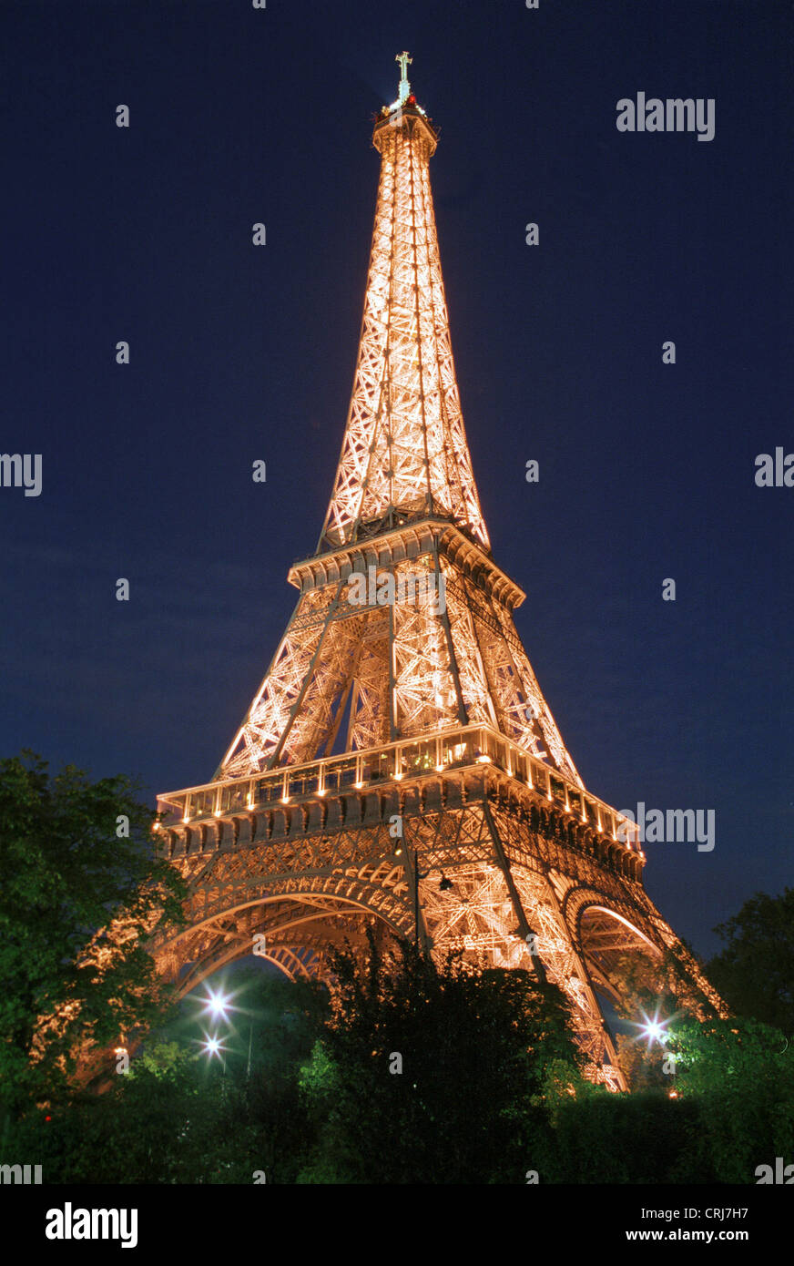 Night view of the Eiffel Tower in the city of Paris Stock Photo - Alamy