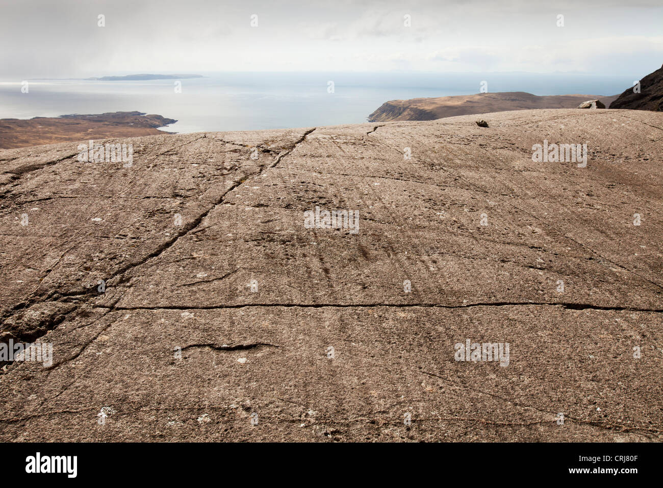 Striations, or scratches on the rock caused by glaciers that eroded and ...