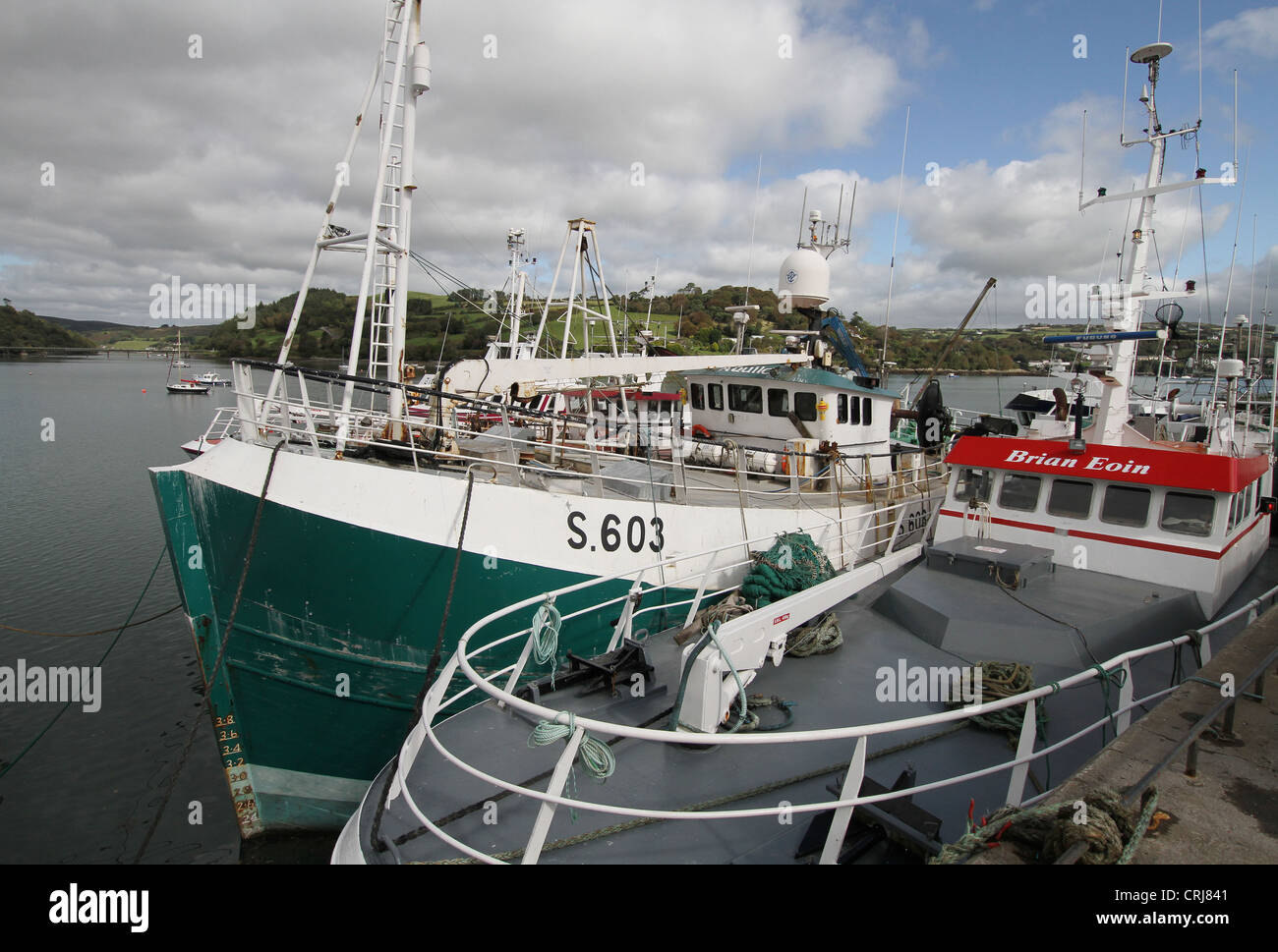 Boats in the harbour at Union Hall, County Cork, Ireland Stock Photo ...