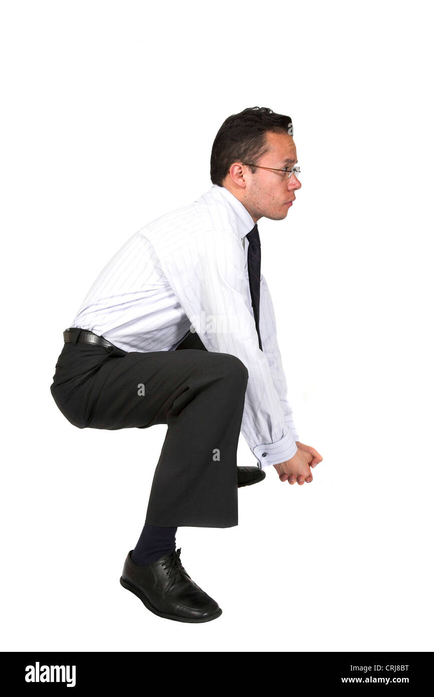 business man lifting something up Stock Photo - Alamy