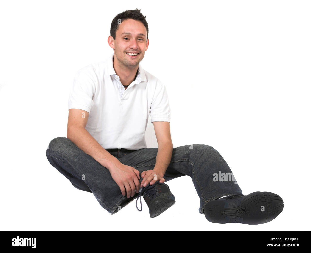 Close up young man sitting in Cut Out Stock Images & Pictures - Alamy