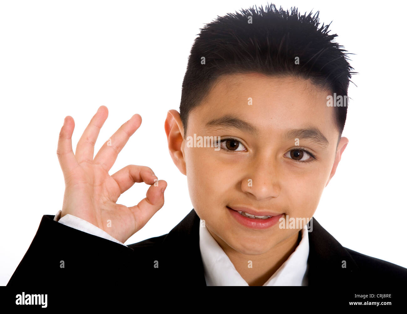 business child doing the ok sign Stock Photo - Alamy