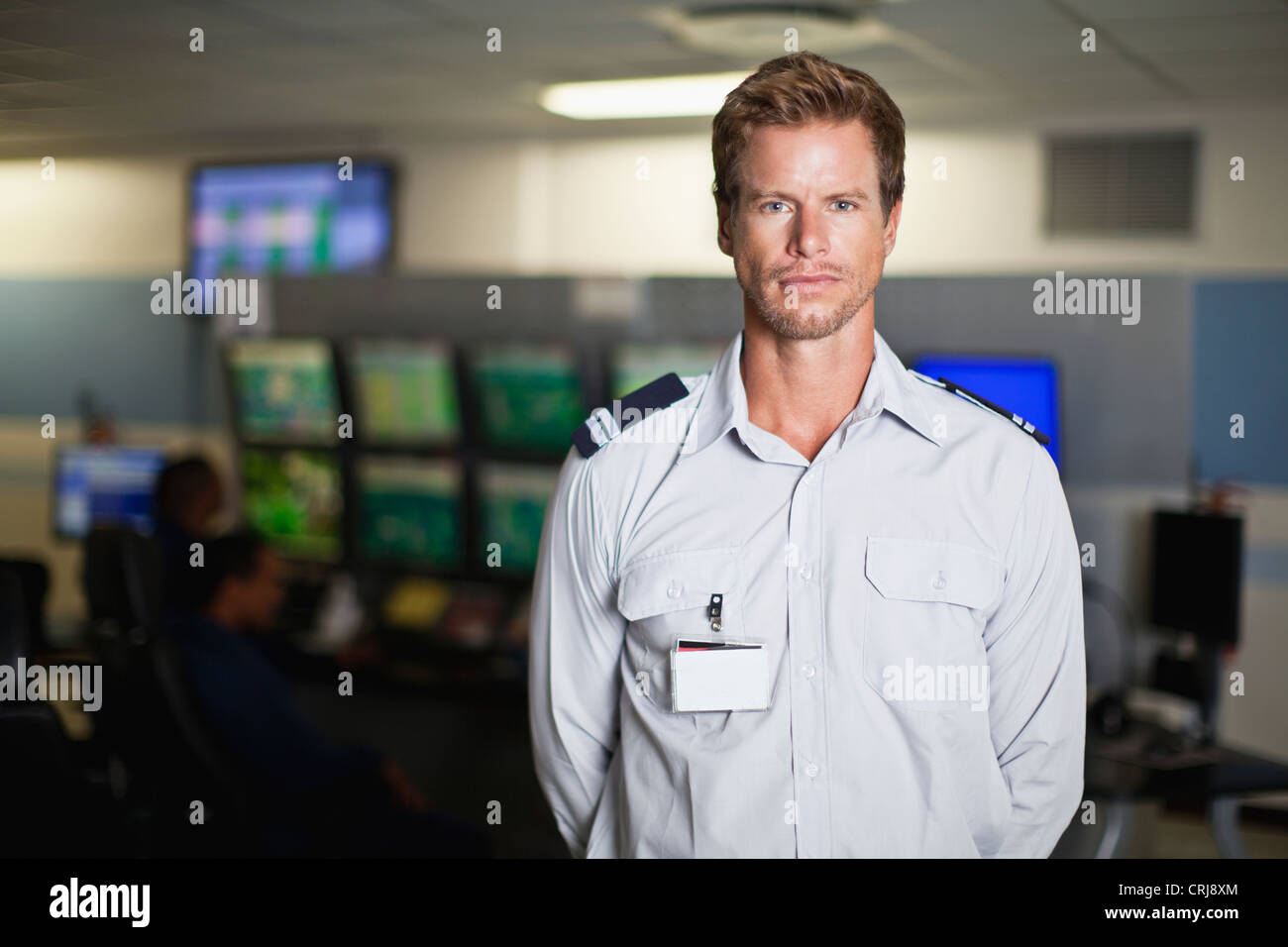 Security personnel in control room Stock Photo - Alamy