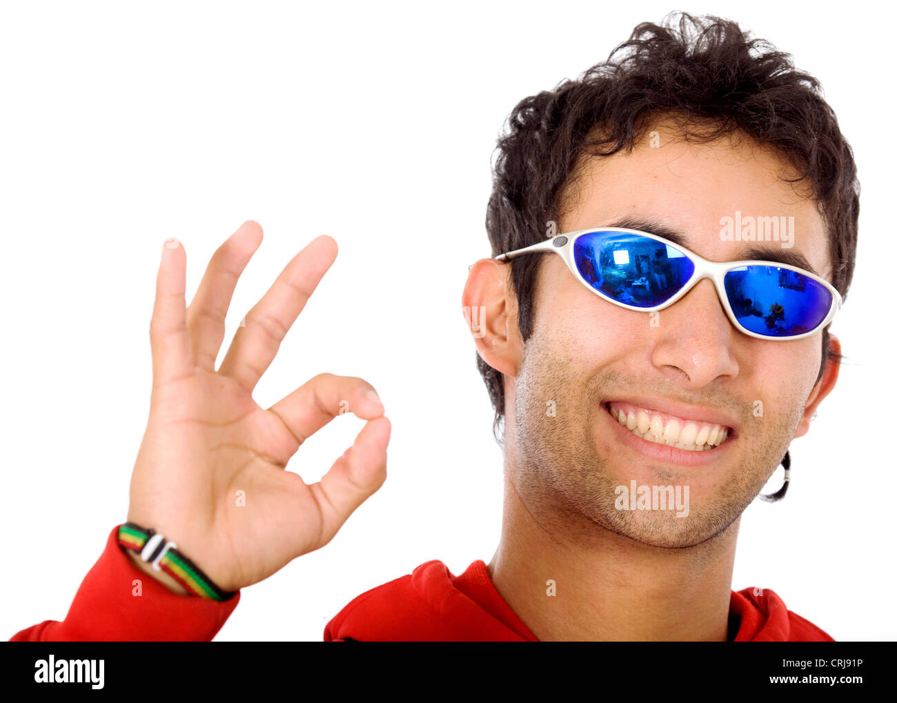 young man doing the ok sign Stock Photo - Alamy
