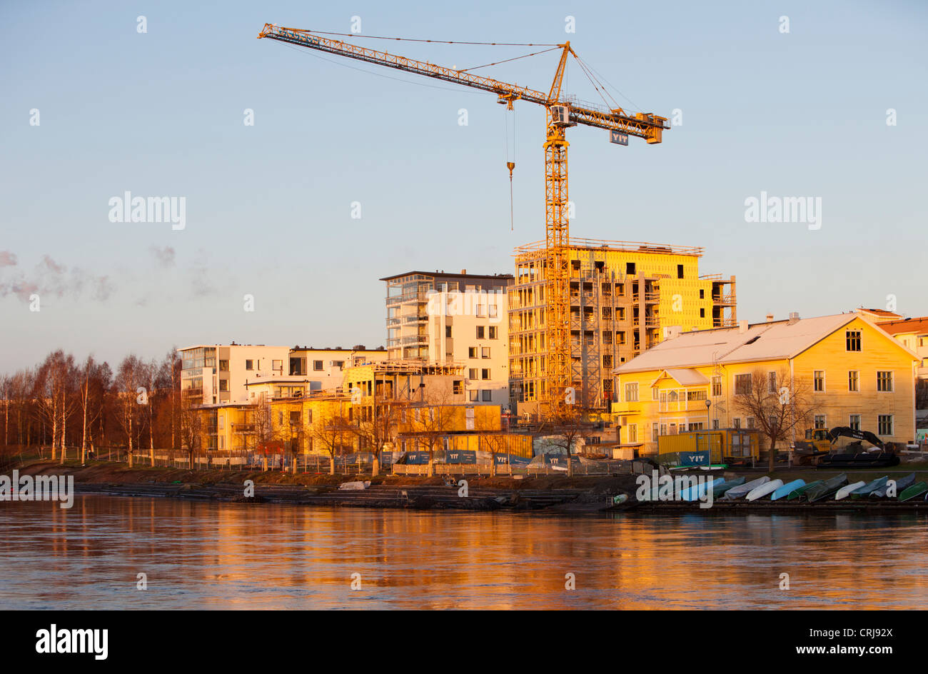 Finnish construction site at riverbank , Oulu , Finland Stock Photo - Alamy