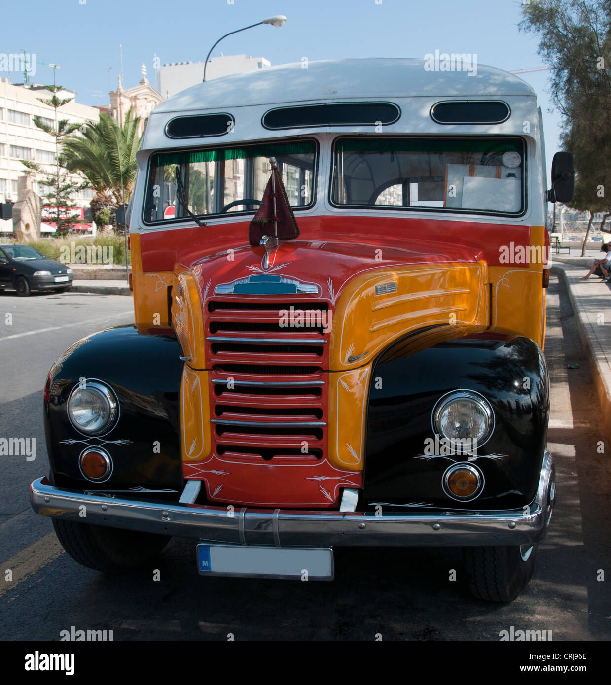 original old bus on the island Malta Stock Photo - Alamy