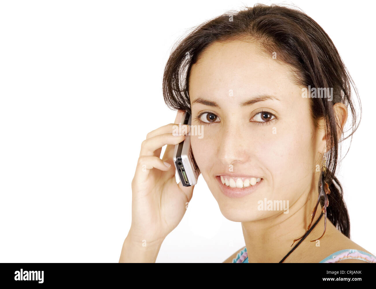 beautiful girl talking on the phone Stock Photo - Alamy