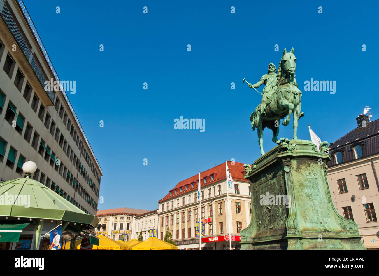 Gothenburg city centre equestrian statue of King Karl IX 9 on a july ...
