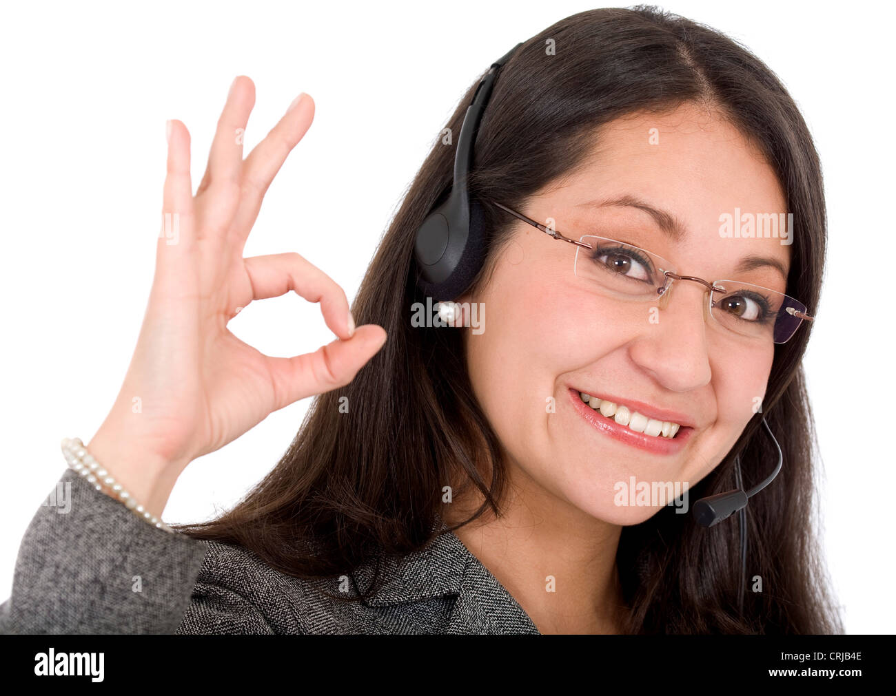 business woman doing an ok sign Stock Photo - Alamy