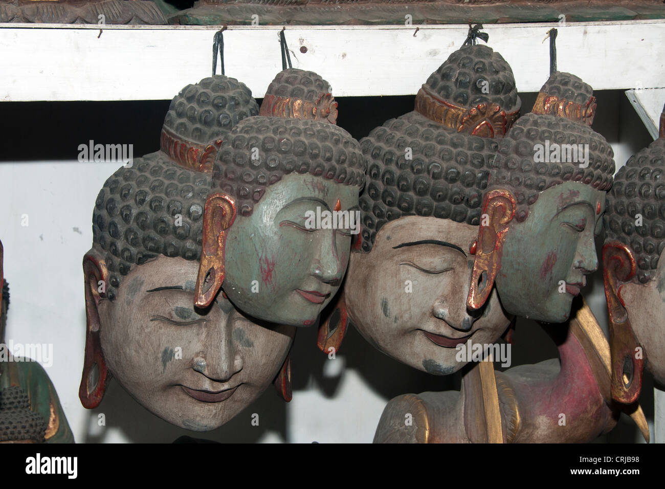 many mask from indonesia from the island Bali Stock Photo - Alamy